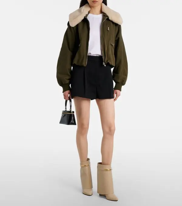Givenchy Shark Leather Mid-calf Boots - Beige