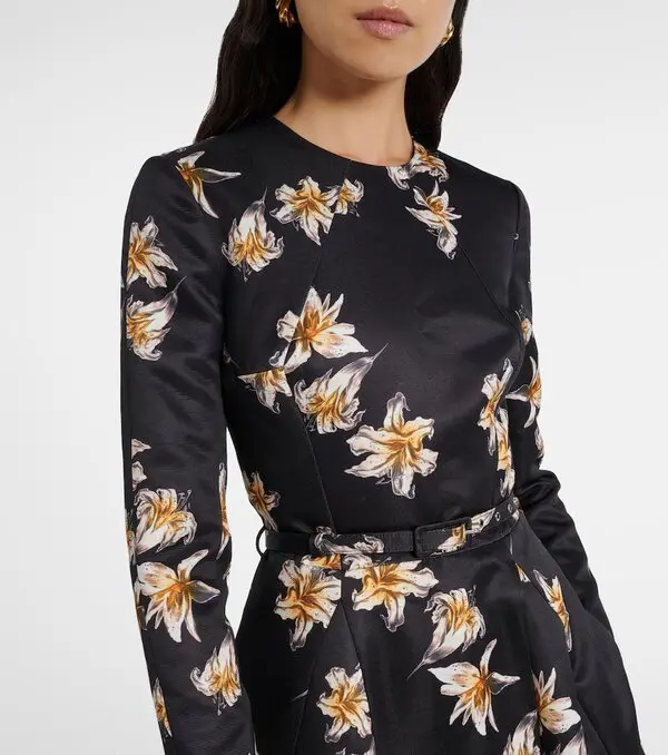EMILIA WICKSTEAD Uccellina Floral Duchess Satin Midi Dress