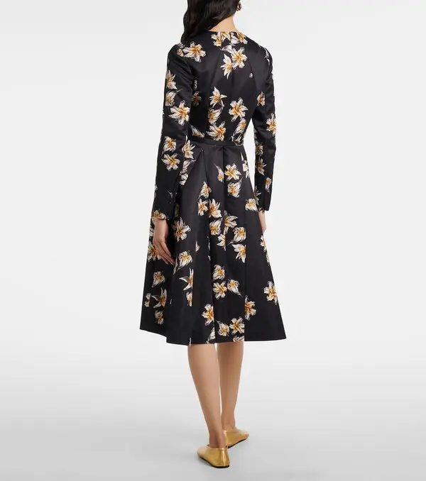 EMILIA WICKSTEAD Uccellina Floral Duchess Satin Midi Dress