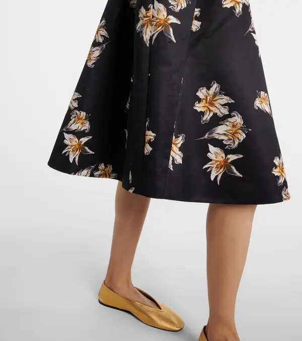 EMILIA WICKSTEAD Uccellina Floral Duchess Satin Midi Dress