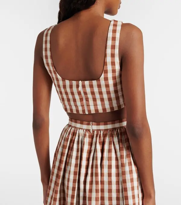 Faithfull The Brand Ida Gingham Linen Crop Top