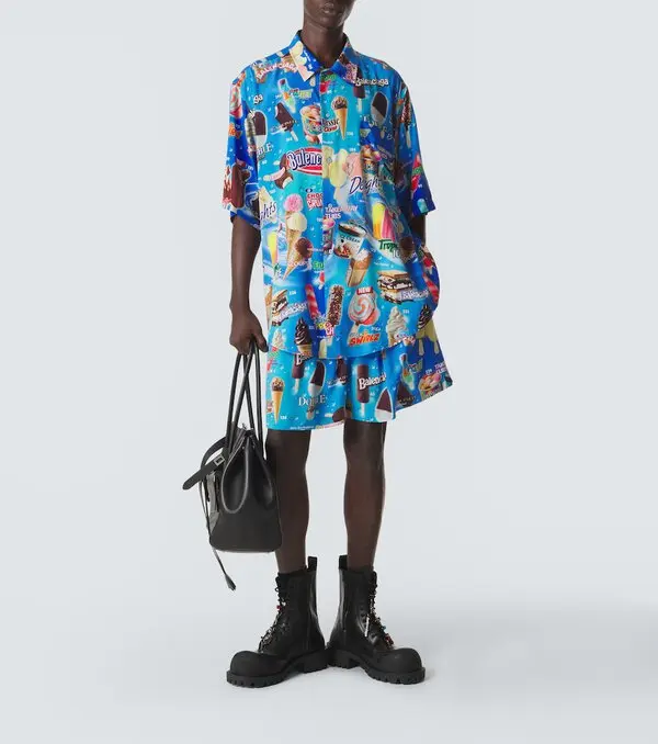 Balenciaga Printed Satin Shirt