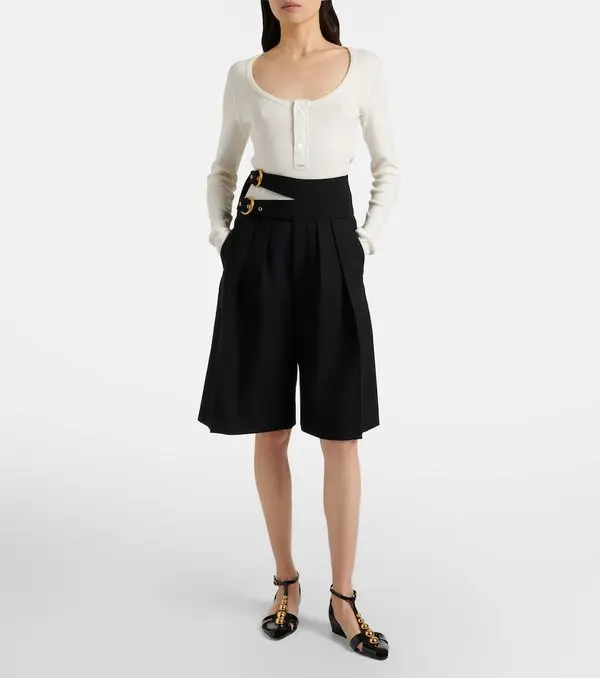Chloé Virgin Wool Belted Shorts
