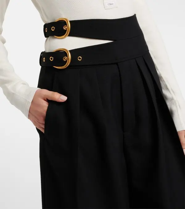 Chloé Virgin Wool Belted Shorts