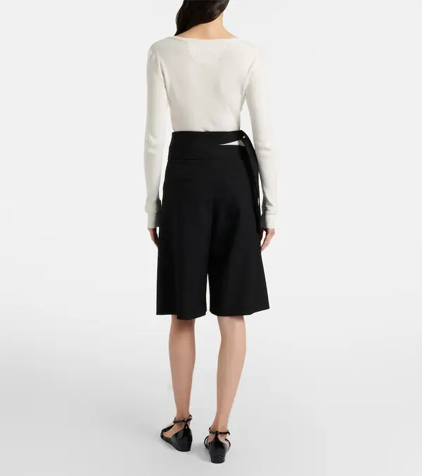 Chloé Virgin Wool Belted Shorts