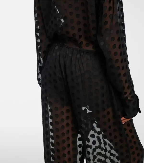 THE FRANKIE SHOP Orissa Polka-dot Sheer Wide-leg Pants