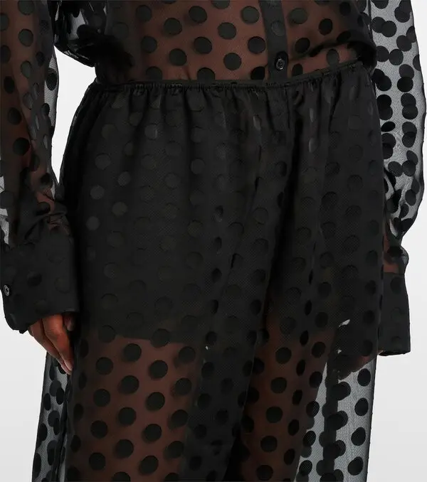 THE FRANKIE SHOP Orissa Polka-dot Sheer Wide-leg Pants