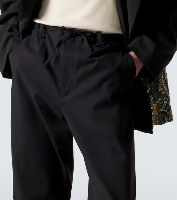 Dries Van Noten Cotton Straight Leg Trousers