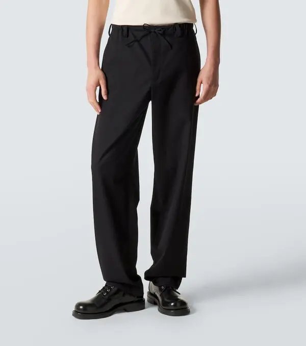 Dries Van Noten Cotton Straight Leg Trousers