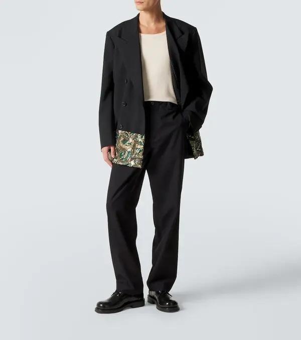 Dries Van Noten Cotton Straight Leg Trousers