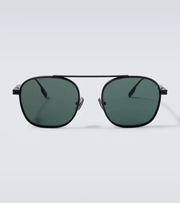 Zegna Orizzonte Round Frame Sunglasses - Black