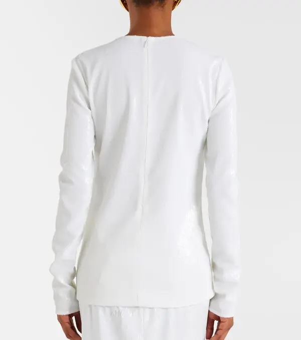 TOTEME Sequined Long-sleeved Top - White