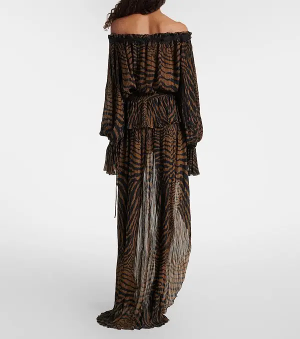 Blumarine Asymmetrical Ruffled Printed Miniskirt