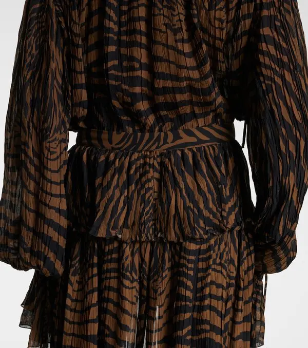 Blumarine Asymmetrical Ruffled Printed Miniskirt