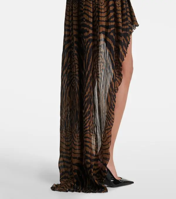 Blumarine Asymmetrical Ruffled Printed Miniskirt