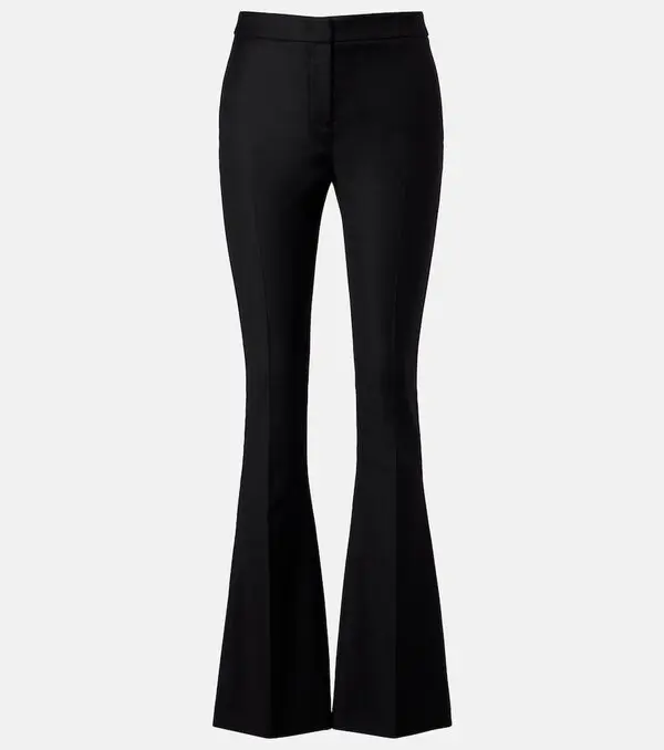 Blumarine Pleated Flared Trousers - Black