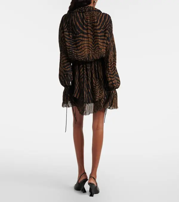 Blumarine Zebra-print Chiffon Mini Dress