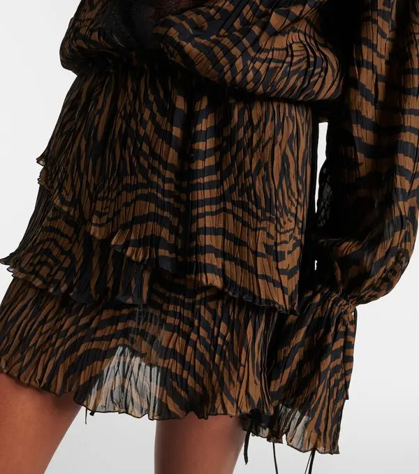 Blumarine Zebra-print Chiffon Mini Dress