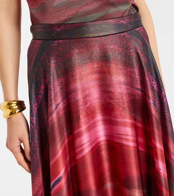 ROKSANDA Printed Silk Satin Maxi Skirt