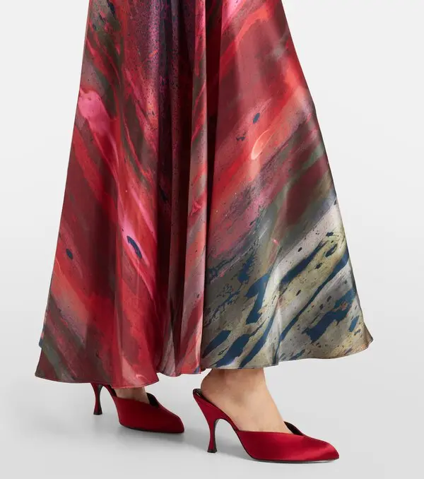 ROKSANDA Printed Silk Satin Maxi Skirt