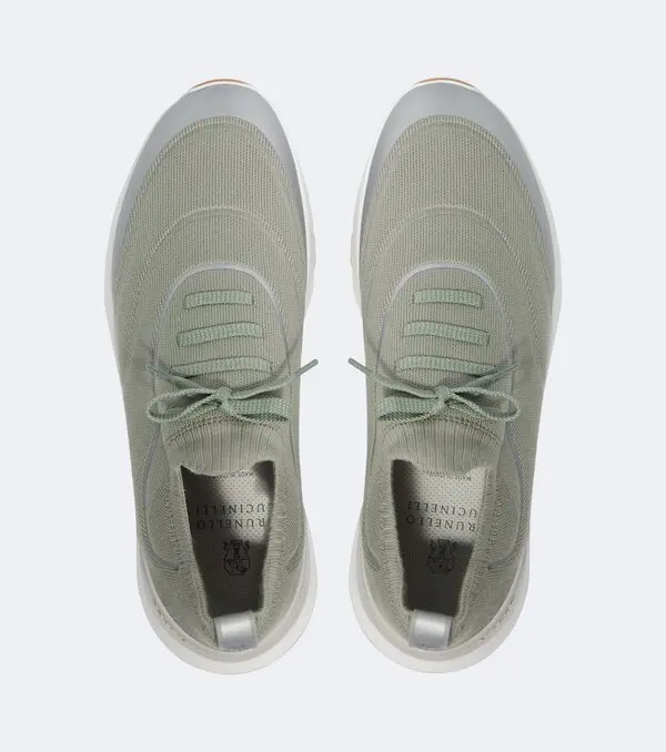 Brunello Cucinelli Knitted Lace-up Sneakers