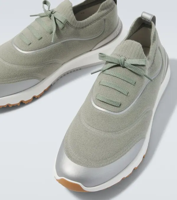Brunello Cucinelli Knitted Lace-up Sneakers