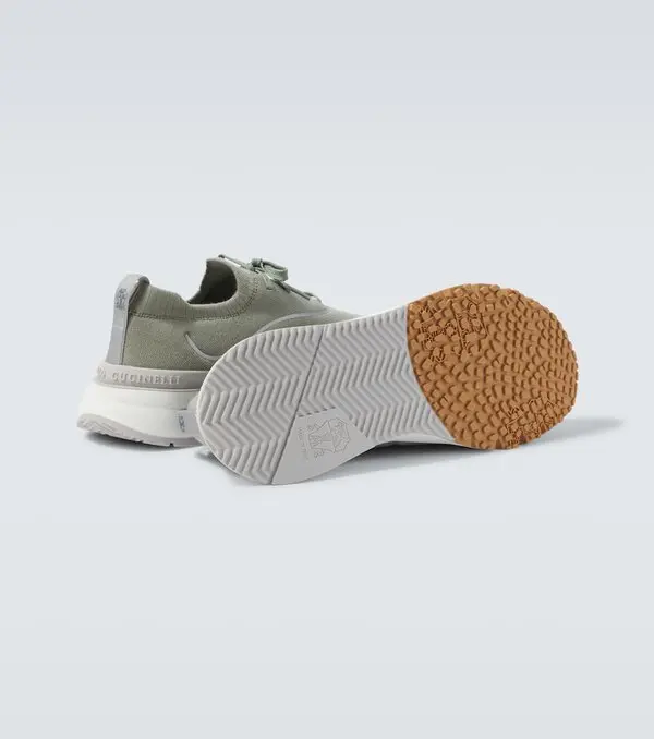 Brunello Cucinelli Knitted Lace-up Sneakers