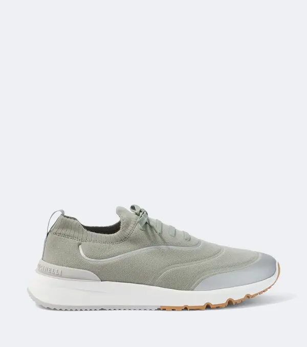 Brunello Cucinelli Knitted Lace-up Sneakers
