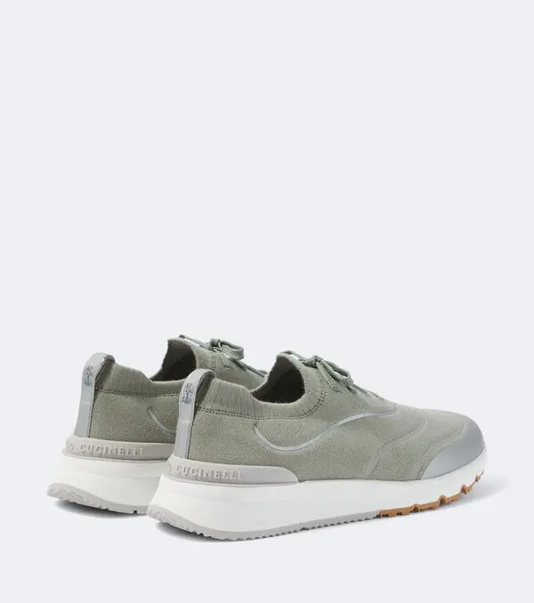 Brunello Cucinelli Knitted Lace-up Sneakers