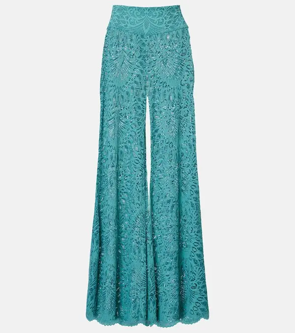 ALEXANDRA MIRO Paloma Lace Wide-leg Pants