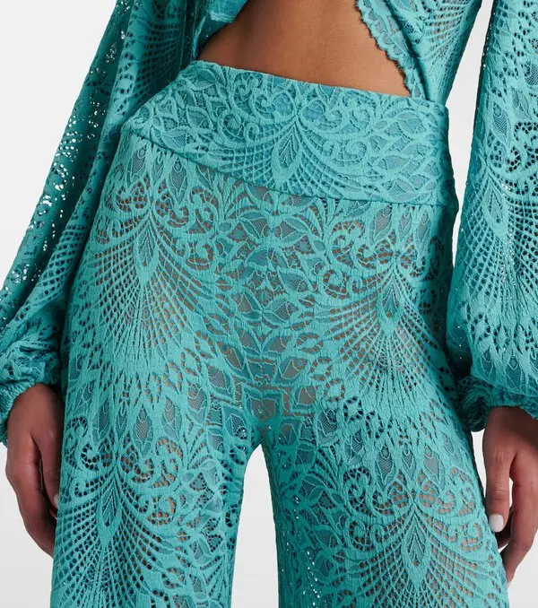 ALEXANDRA MIRO Paloma Lace Wide-leg Pants