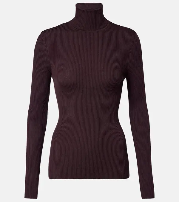 Wolford Ribbed Virgin Wool Turtleneck Top
