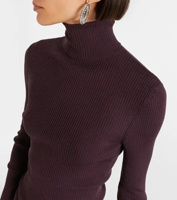 Wolford Ribbed Virgin Wool Turtleneck Top