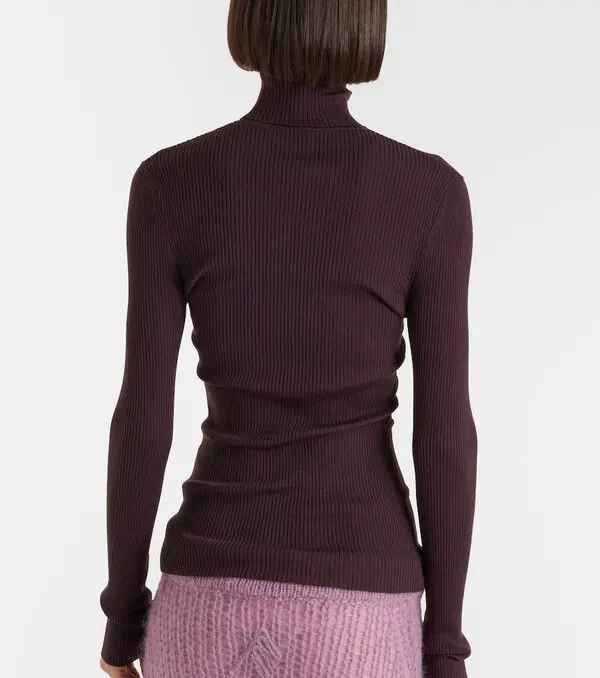 Wolford Ribbed Virgin Wool Turtleneck Top
