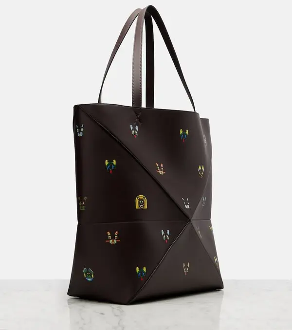 Loewe X Louis Wain Puzzle Fold Cats Leather Tote Bag