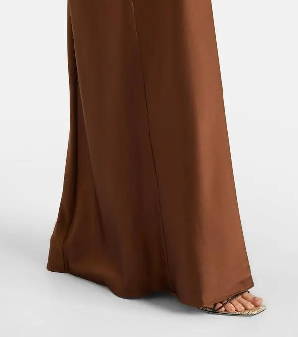 Veronica Beard Nelzy Silk-blend Satin Maxi Dress In Walnut