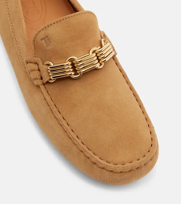 TOD'S Gommino Suede Driving Shoes - Beige