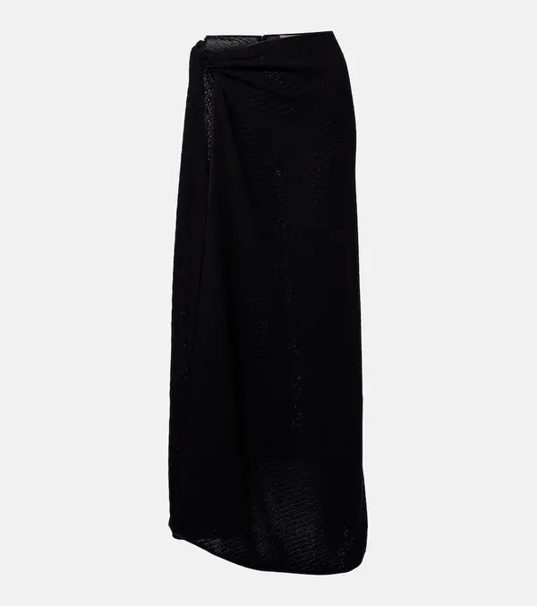 Christopher Esber Knitted Cotton-blend Maxi Skirt - Black