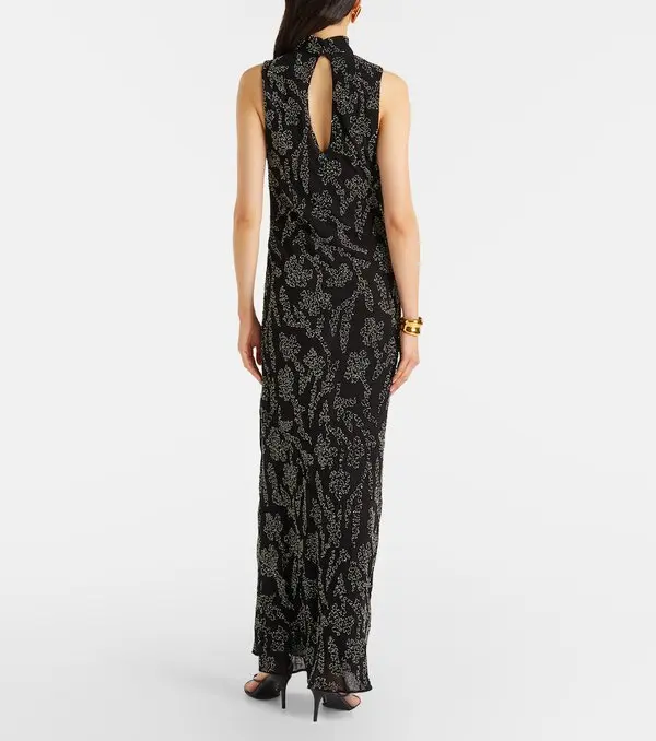 Veronica Beard Sylven Beaded Georgette Maxi Dress