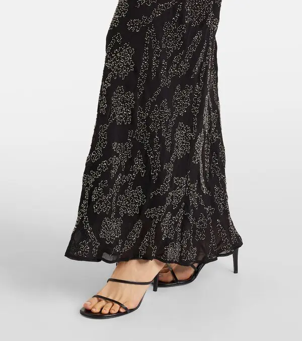 Veronica Beard Sylven Beaded Georgette Maxi Dress