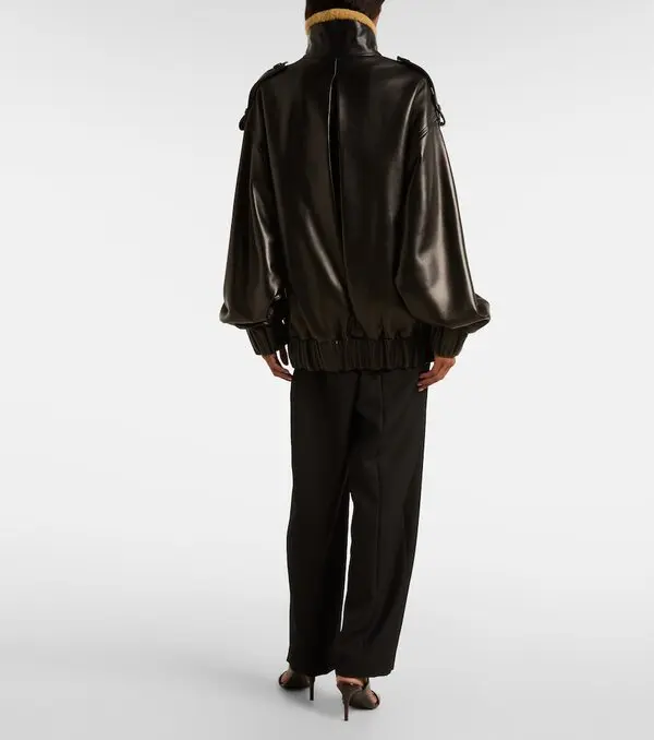 Khaite Sigi Shearling-trimmed Leather Jacket
