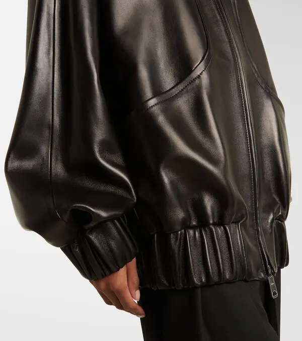 Khaite Sigi Shearling-trimmed Leather Jacket