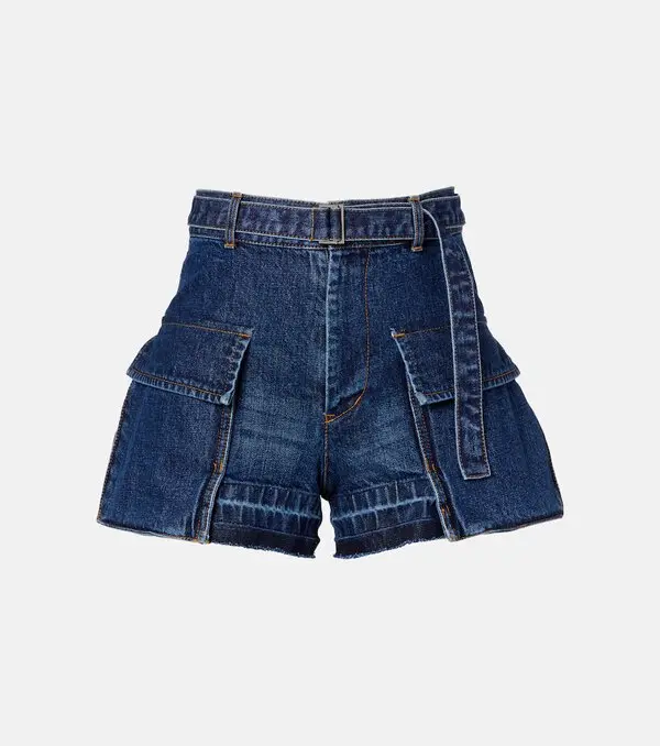 Sacai Belted Denim Shorts