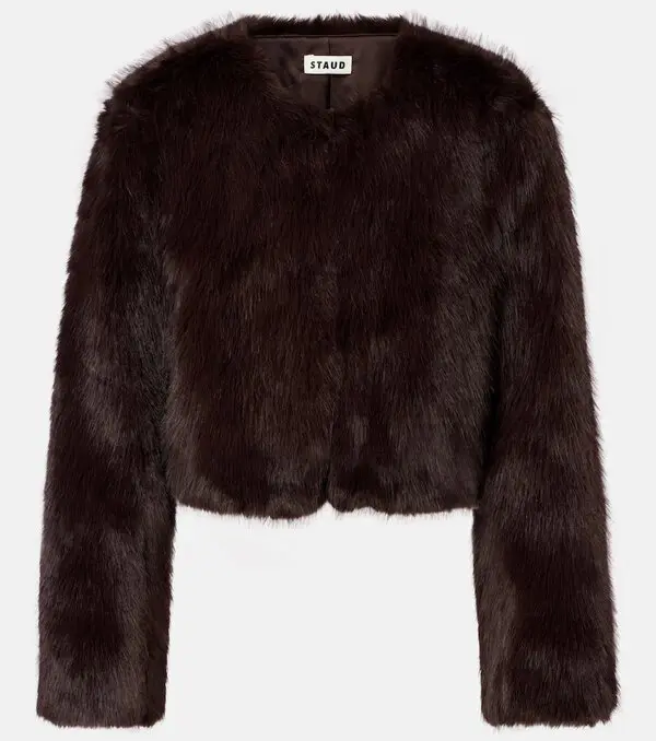 Staud Casimira Cropped Jacket - Brown