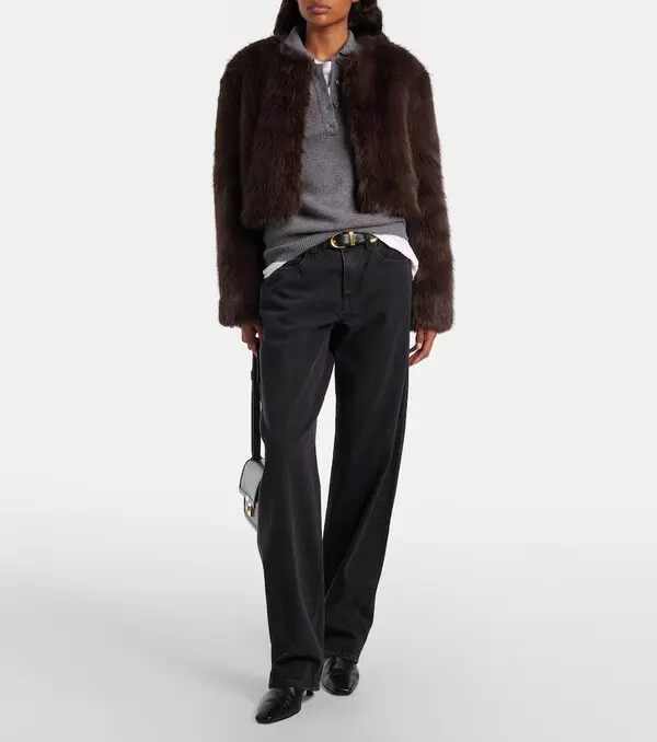 Staud Casimira Cropped Jacket - Brown