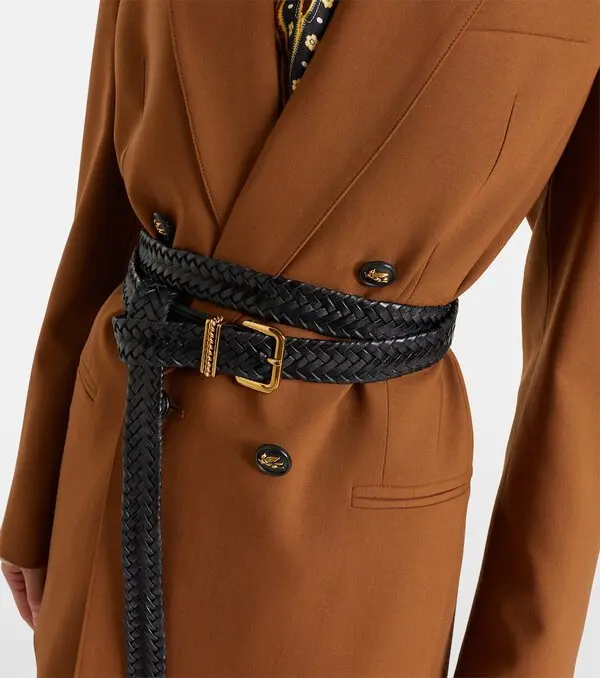 Etro Woven Leather Belt - Black