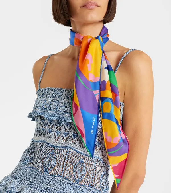 Etro Printed Silk Twill Scarf