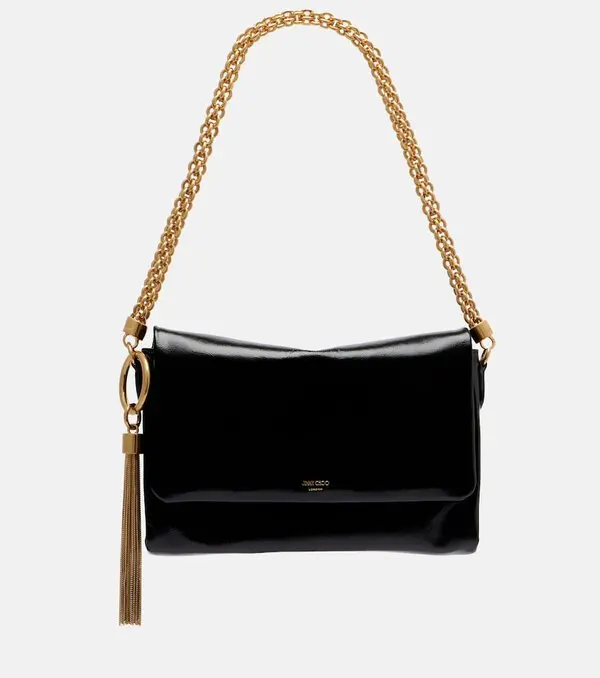 JIMMY CHOO Callie Flap Shoulder Bag - Black