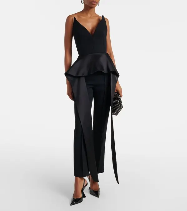 Maticevski Frame Peplum Satin Top