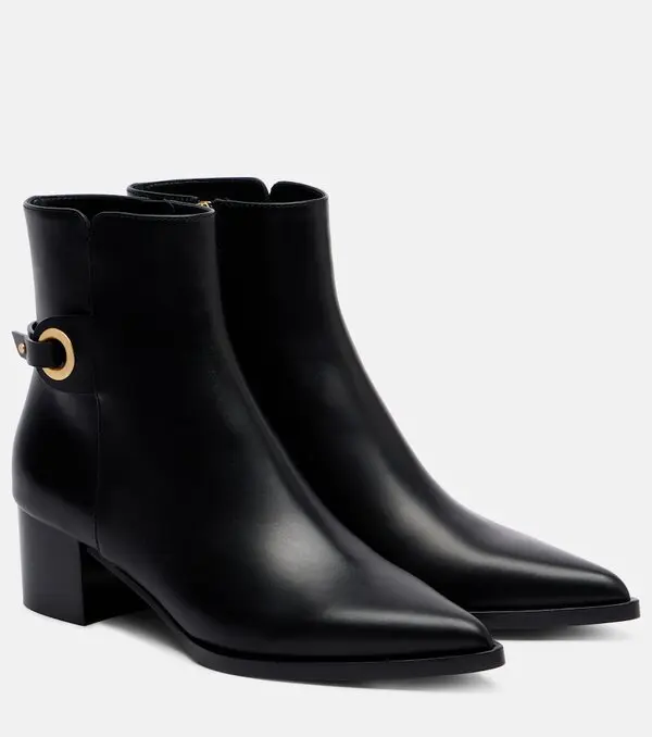 GIANVITO ROSSI Granada Leather Ankle Boots